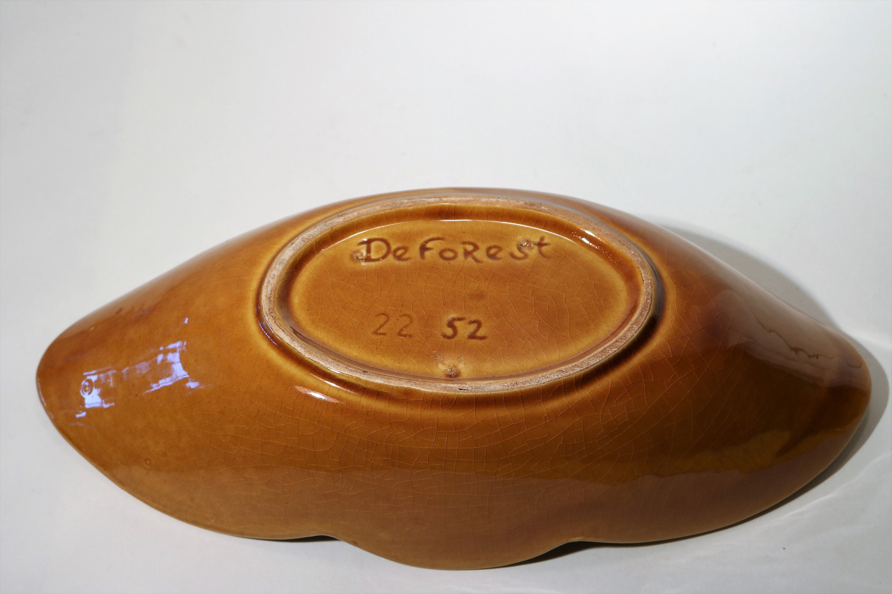 Deforest of California Pottery 22 52 Golden Brown Orange Tan Oblong ...