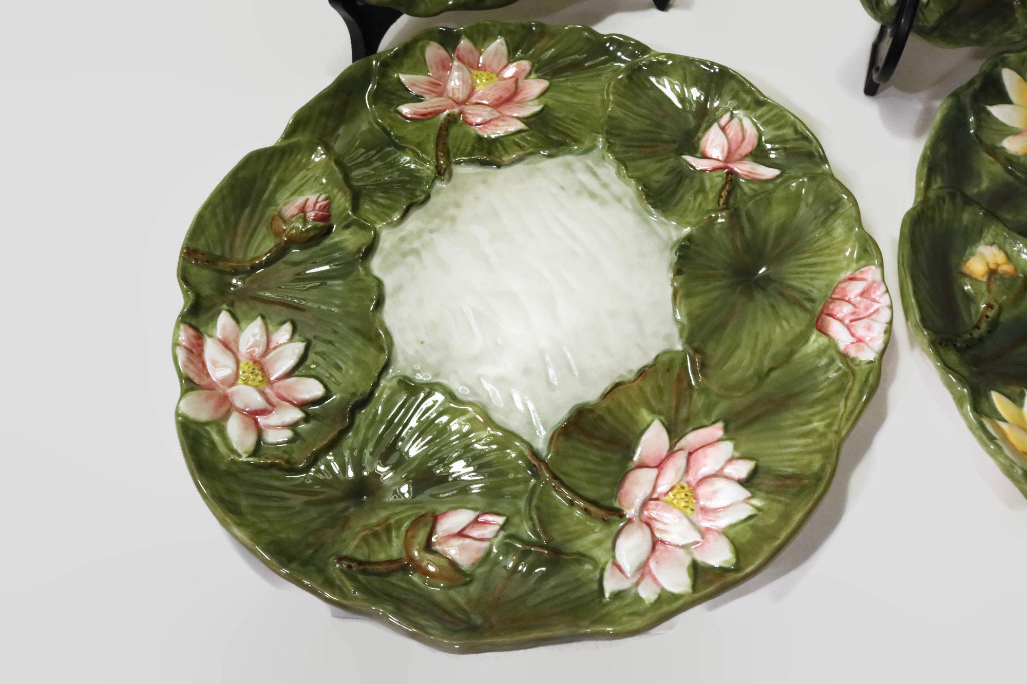 Pacific Rim China Lotus Flower Water Lily Dinner Plates - Hard to Find