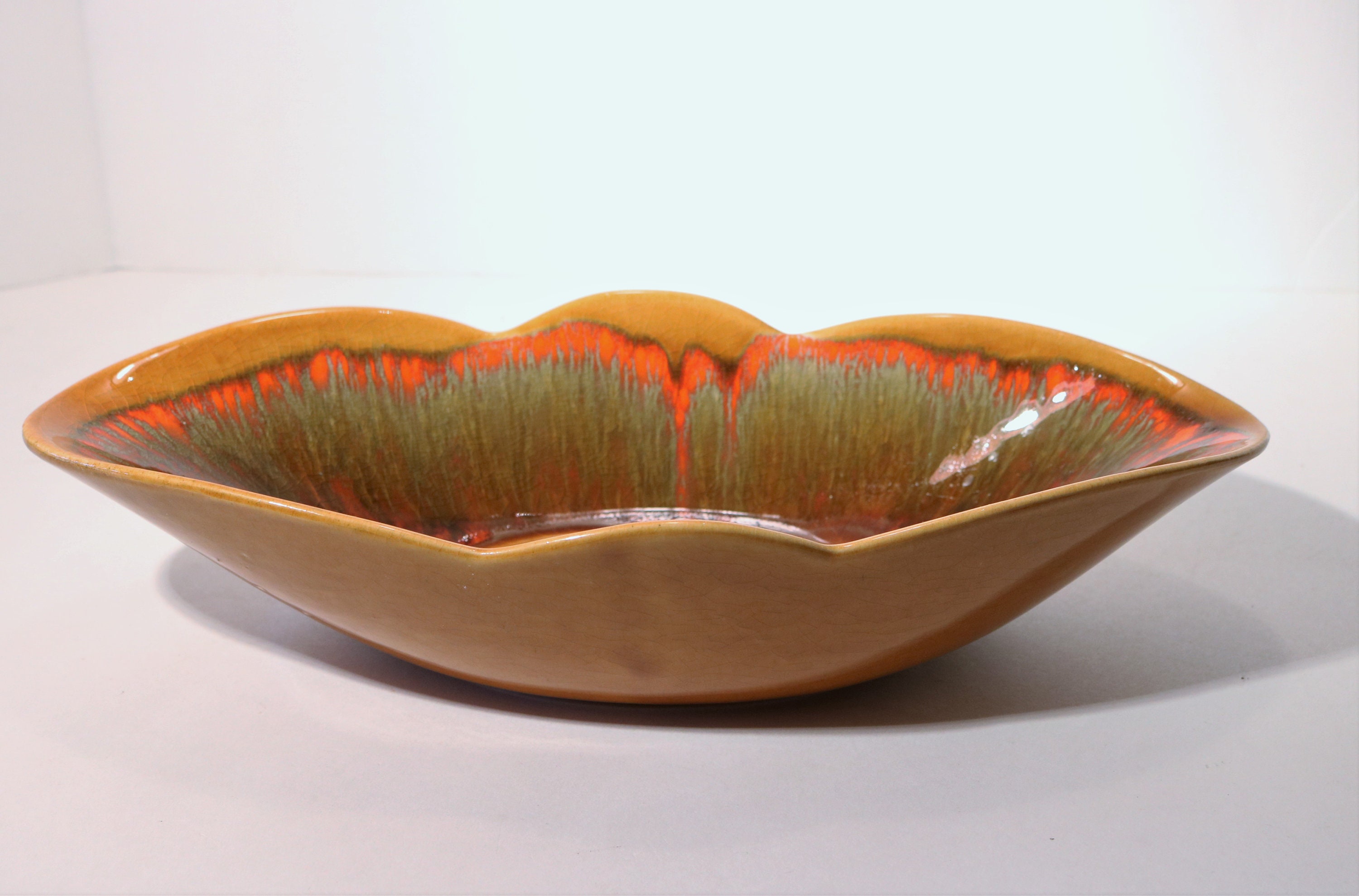 Deforest of California Pottery 22 52 Golden Brown Orange Tan Oblong ...