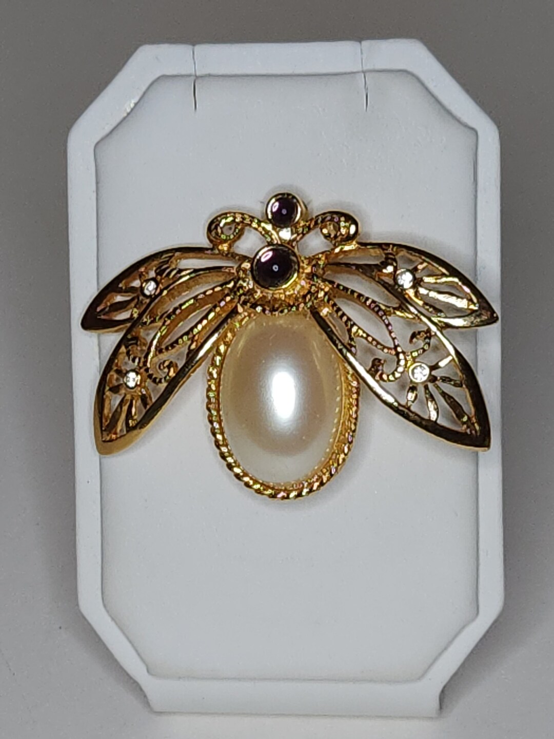 Vintage Avon Signed Bee With Faux Pearl Brooch Pin A-3-27 - Etsy