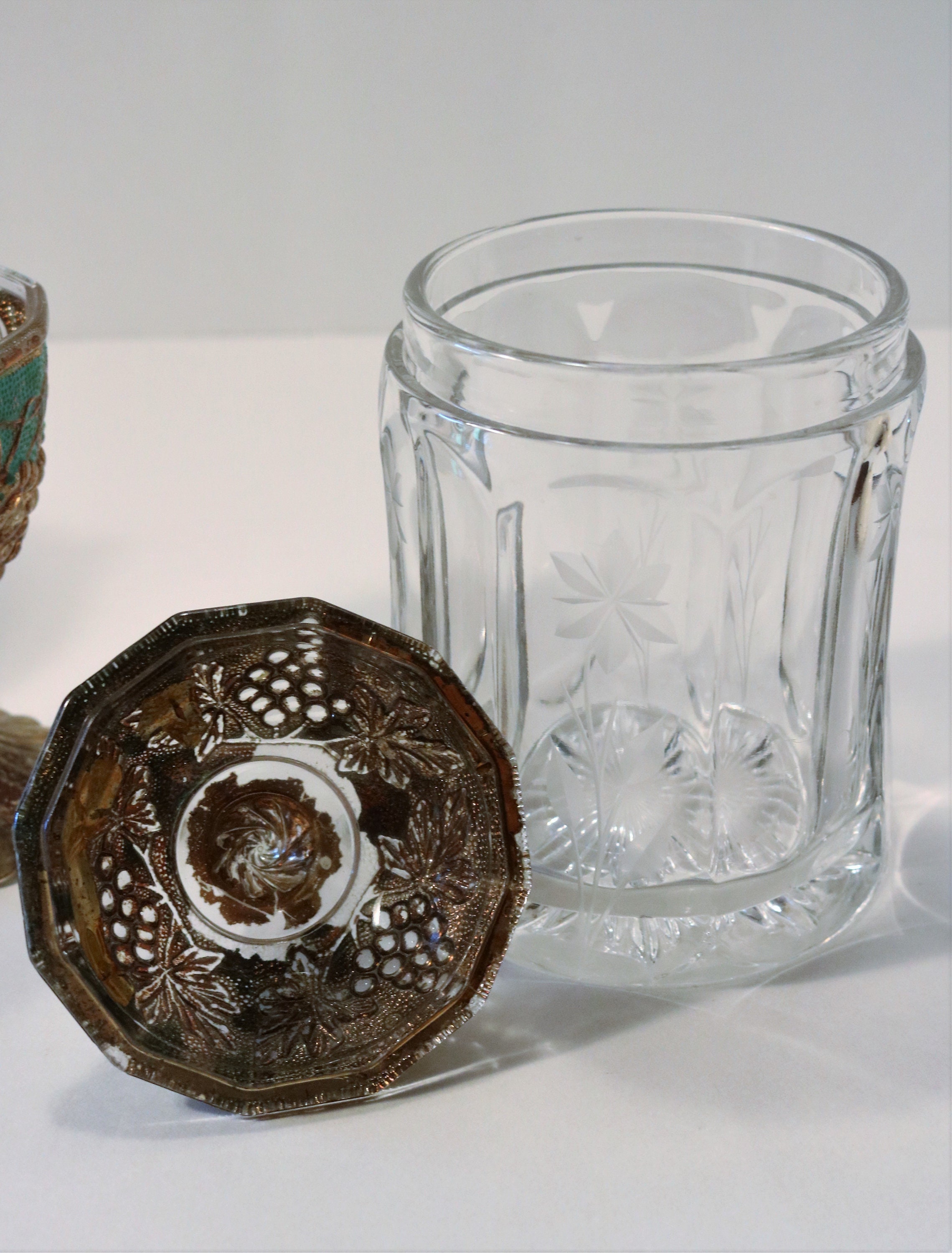 Extremely RARE Jeannette Jeanette Painted Goofus Glass Set in Bright ...