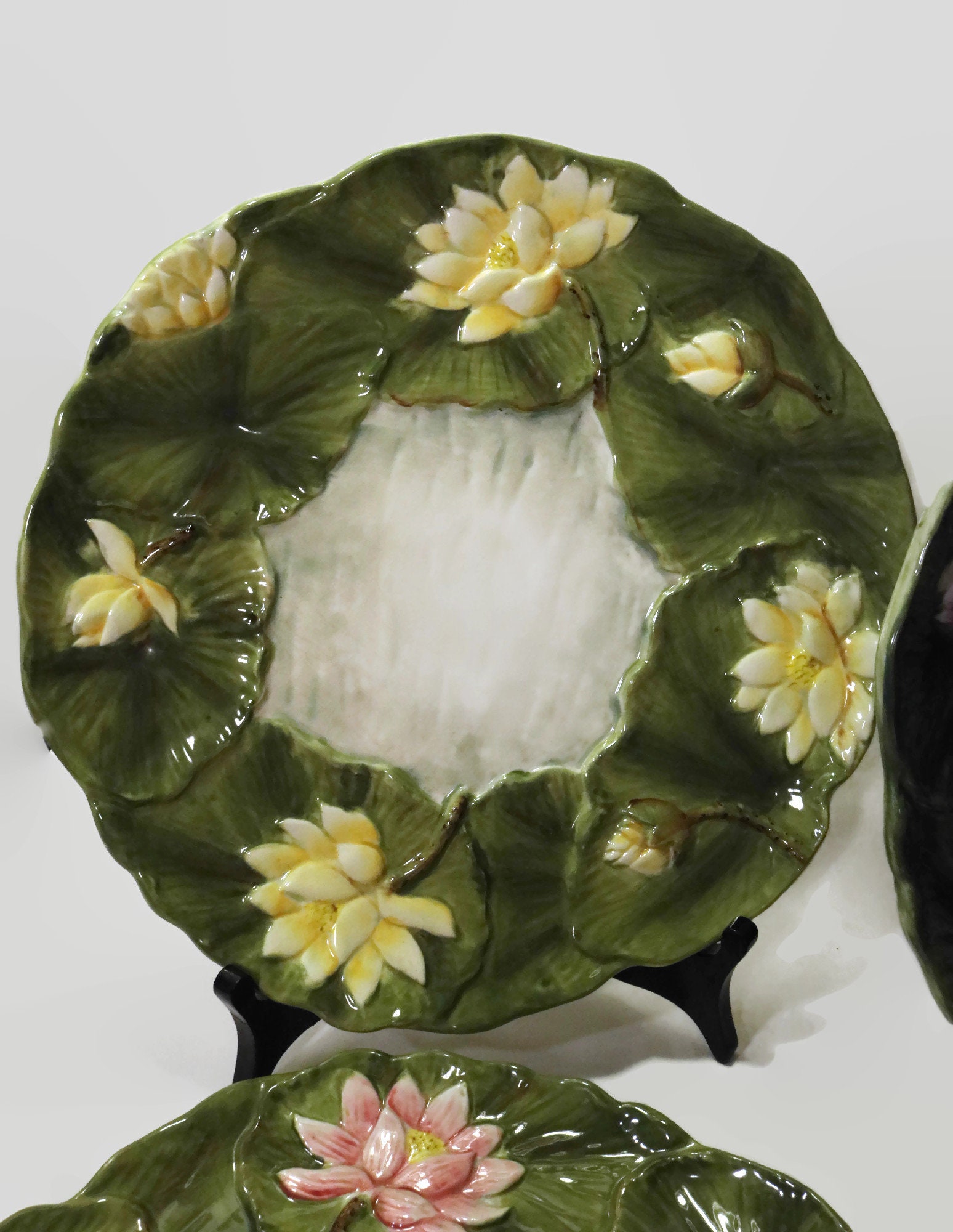 Pacific Rim China Lotus Flower Water Lily Dinner Plates - Hard to Find