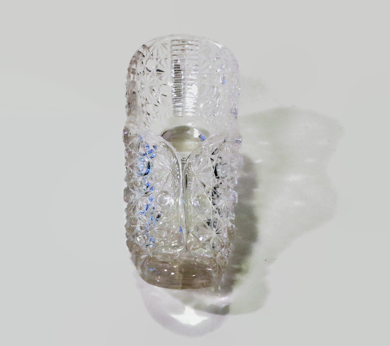 1880's Bryce Bros. Glass Co. Clear Daisy and Button Slipper Shoe Boot