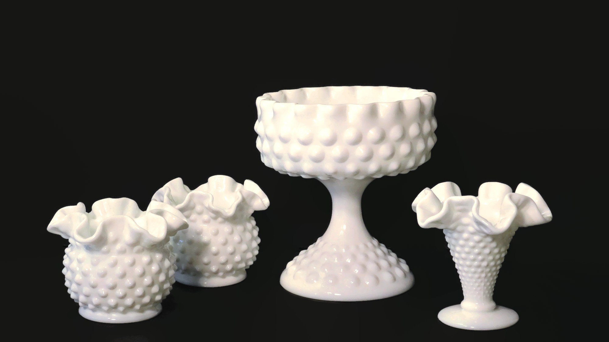 Vintage Fenton Milk Glass Hobnail Collection