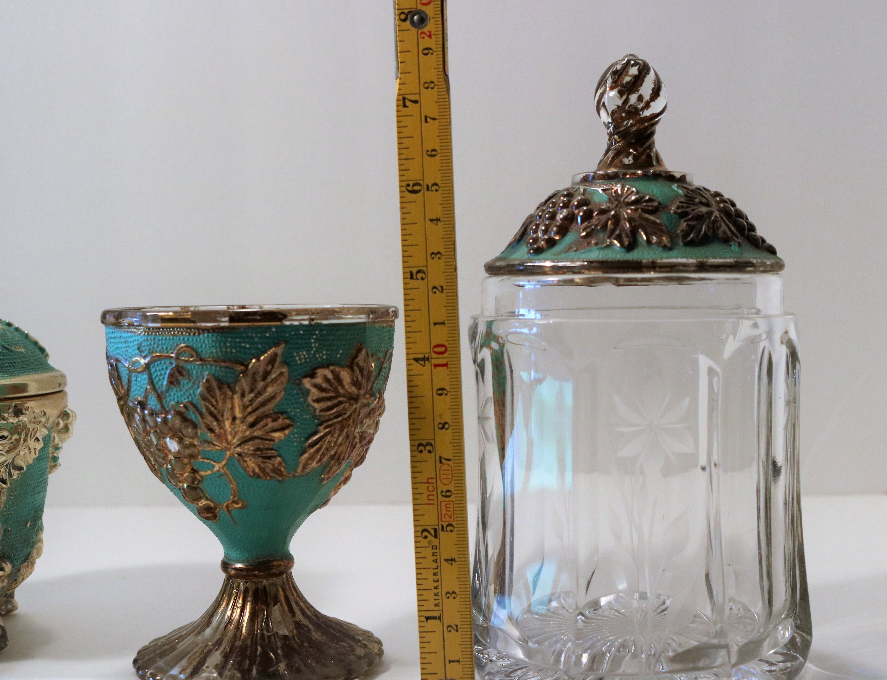 Extremely RARE Jeannette Jeanette Painted Goofus Glass Set in Bright ...