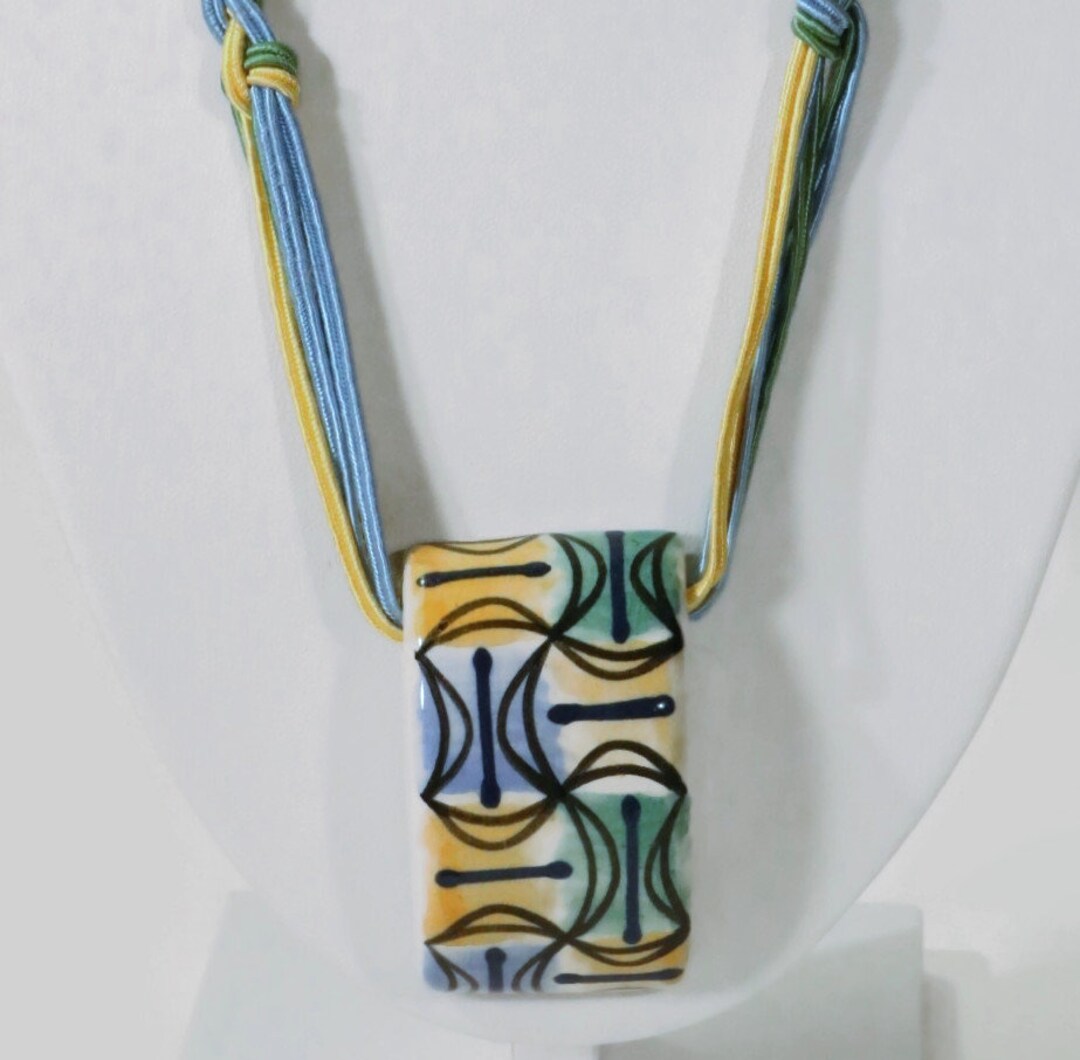 1970's HOBÉ Modern Pop Art Ceramic Porcelain Blue Yellow Green Black 20 ...