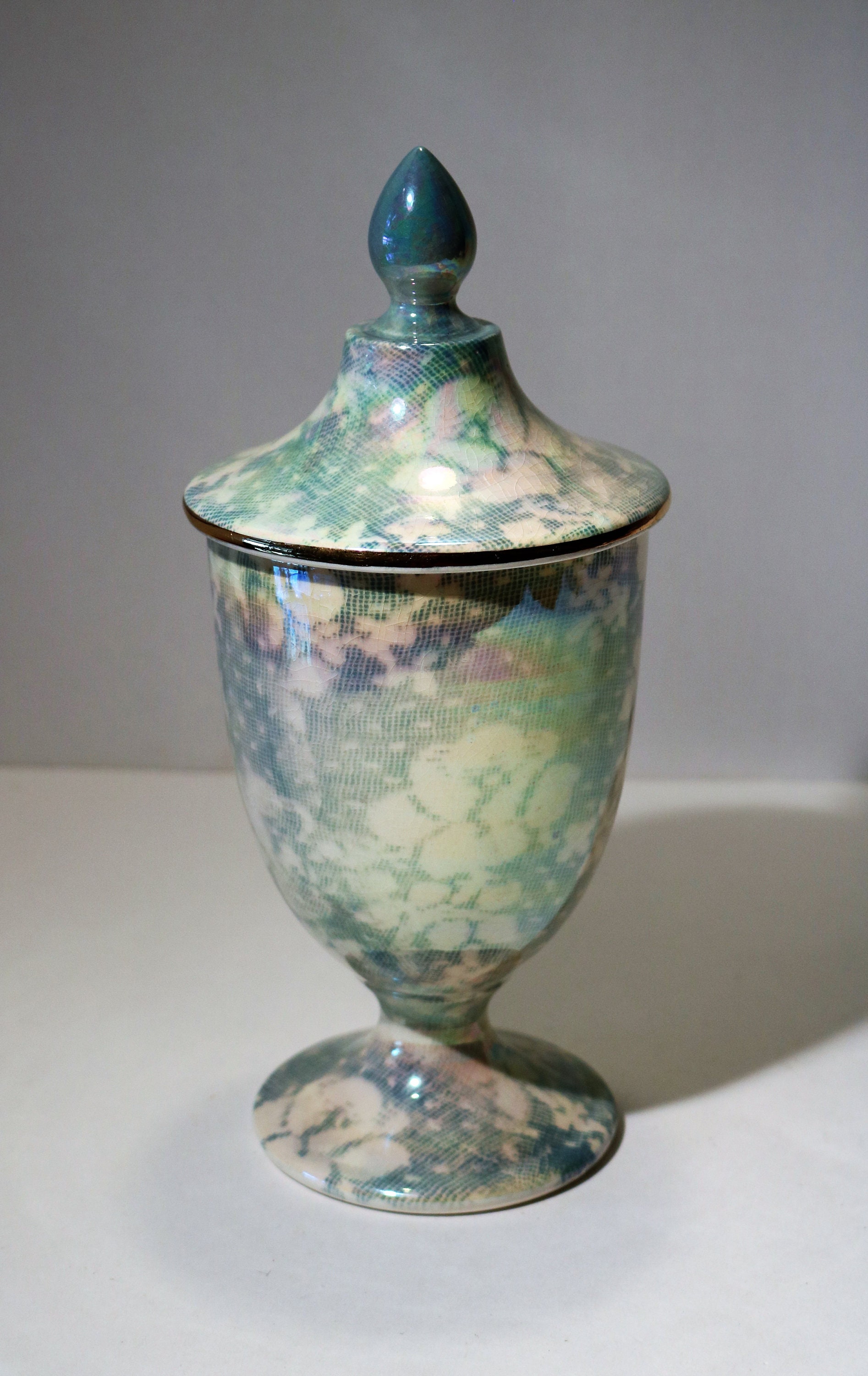1930-34 Royal Winton Grimwades Lusterware BROCADE Pattern in Blue Candy ...