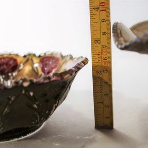 Goofus Glass Set of 2 Bowls - Grape and Leaf and Sawtooth Floral ...
