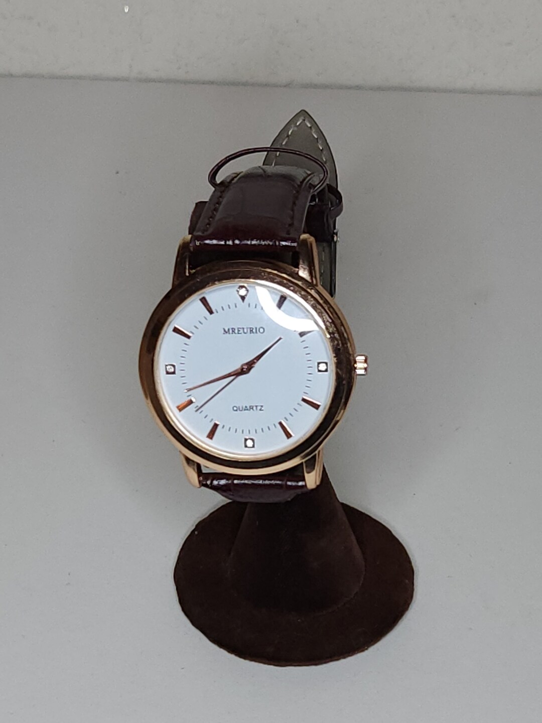 Vintage Mreurio Rose Gold Tone and Brown Leather Watch A-9-23 - Etsy