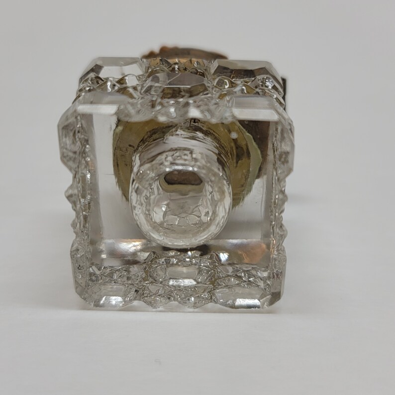 Antique Cut Crystal Small Inkwell Pot With Plastic Flower Lid - Etsy