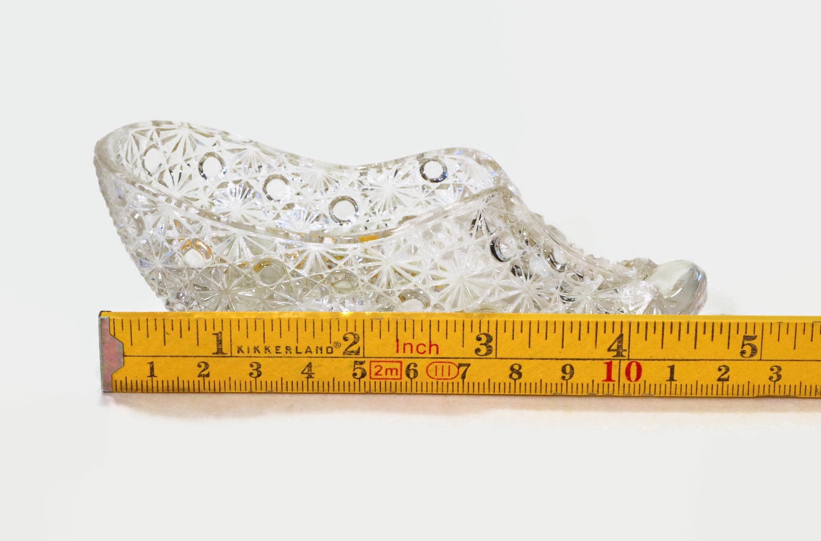 1880's Bryce Bros. Glass Co. Clear Daisy and Button Slipper Shoe Boot