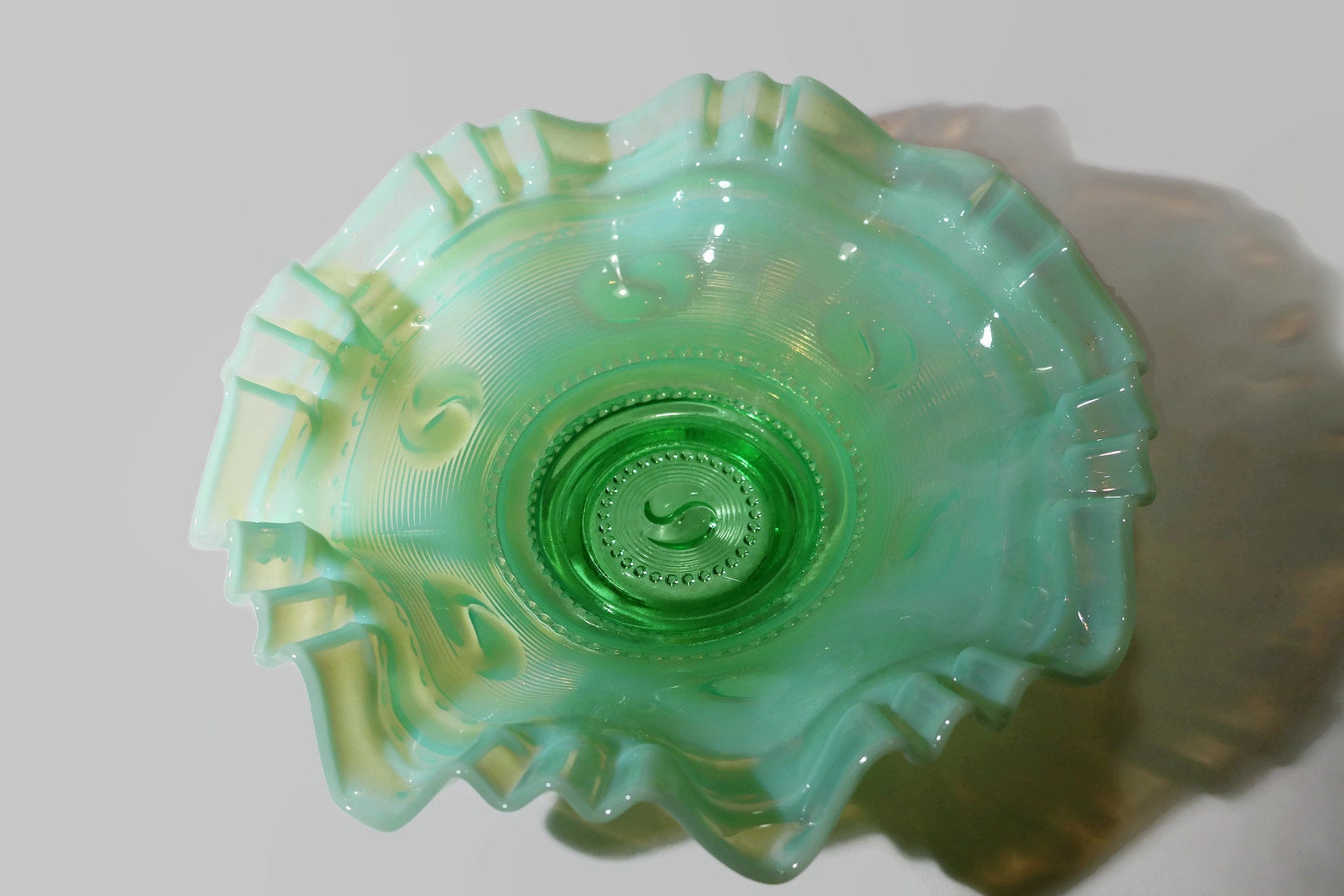 Ca. 1906 Jefferson Glass Green Opalescent Astro Pattern Three - Etsy