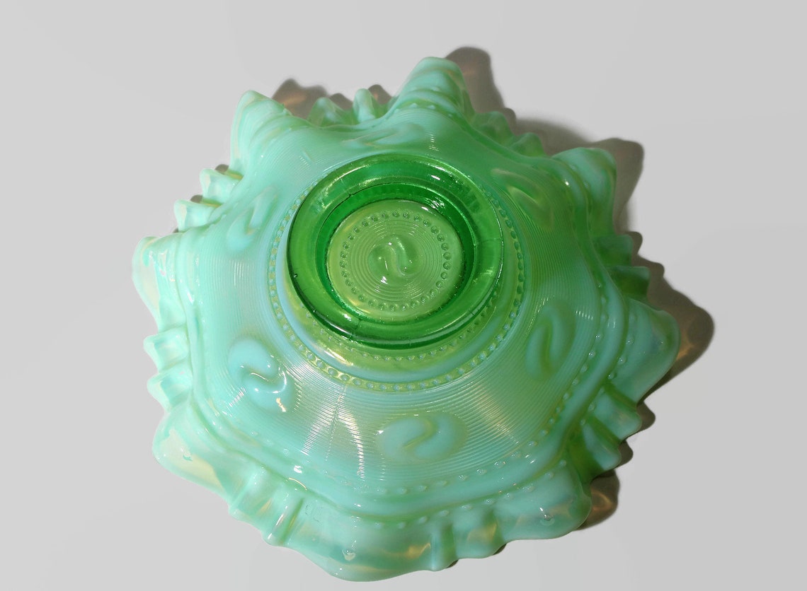 Ca. 1906 Jefferson Glass Green Opalescent Astro Pattern Three - Etsy