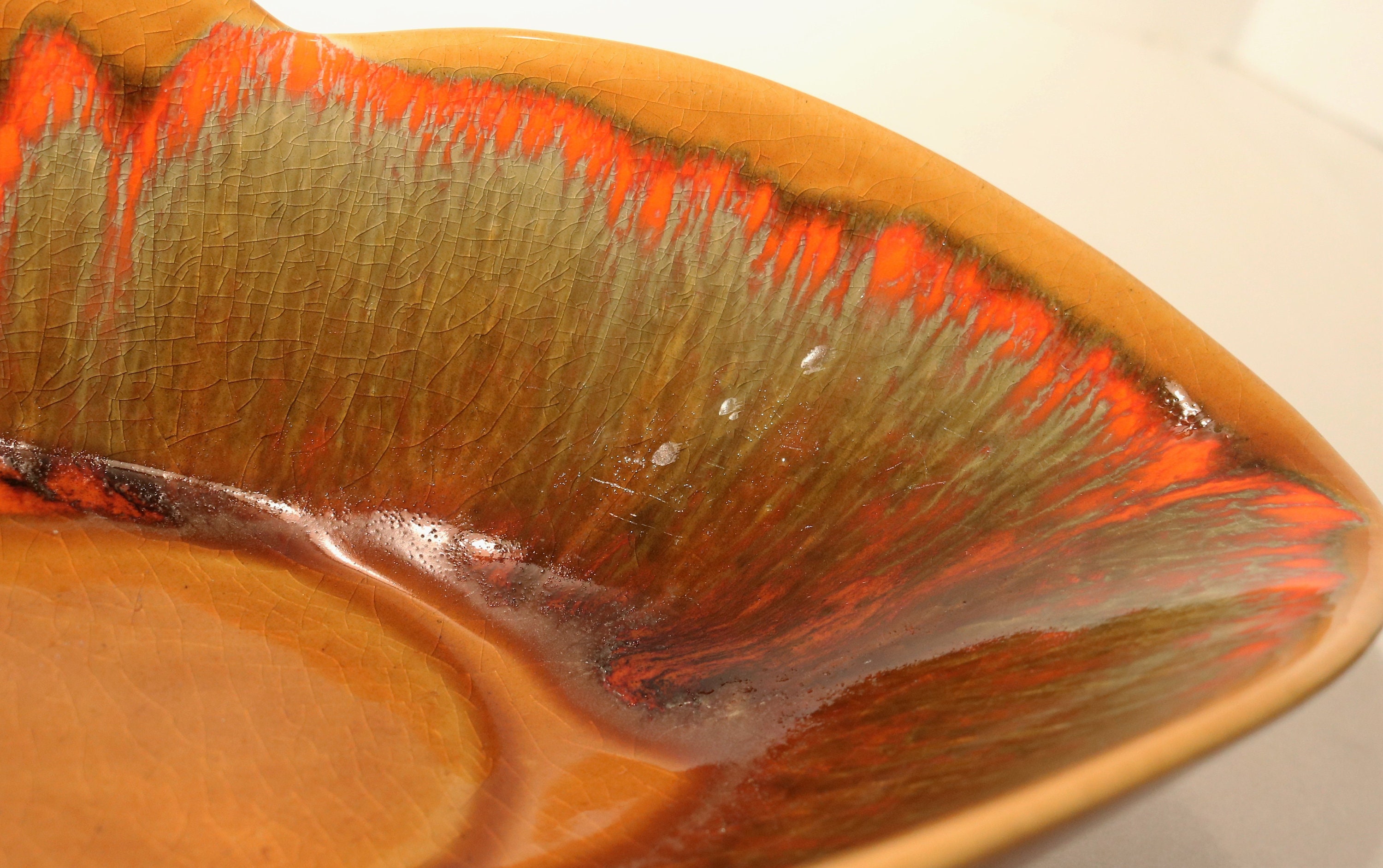 Deforest of California Pottery 22 52 Golden Brown Orange Tan Oblong ...