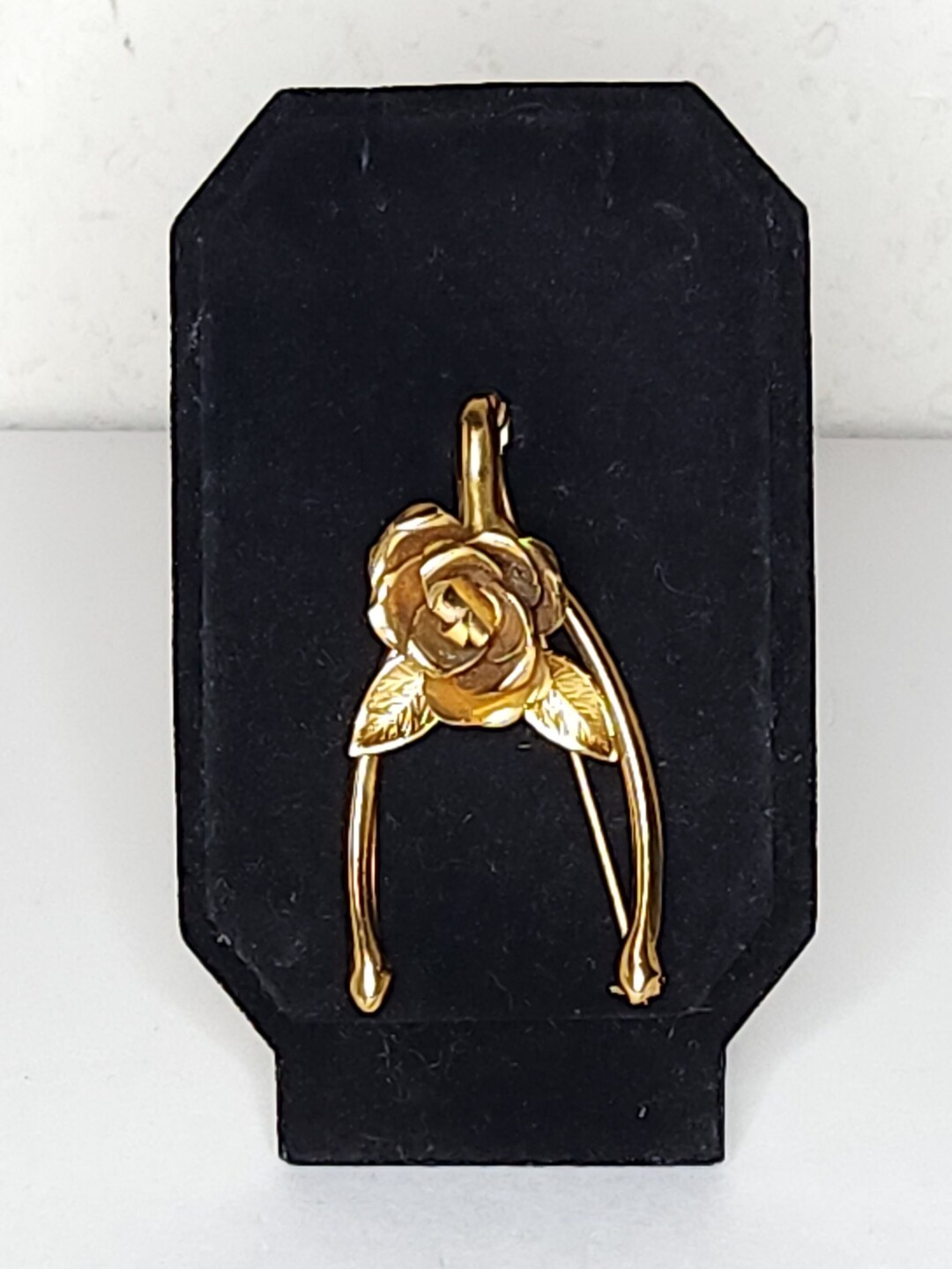 Vintage Coro Signed Antique Gold Tone Wishbone and Rose Brooch Pin B-3 ...