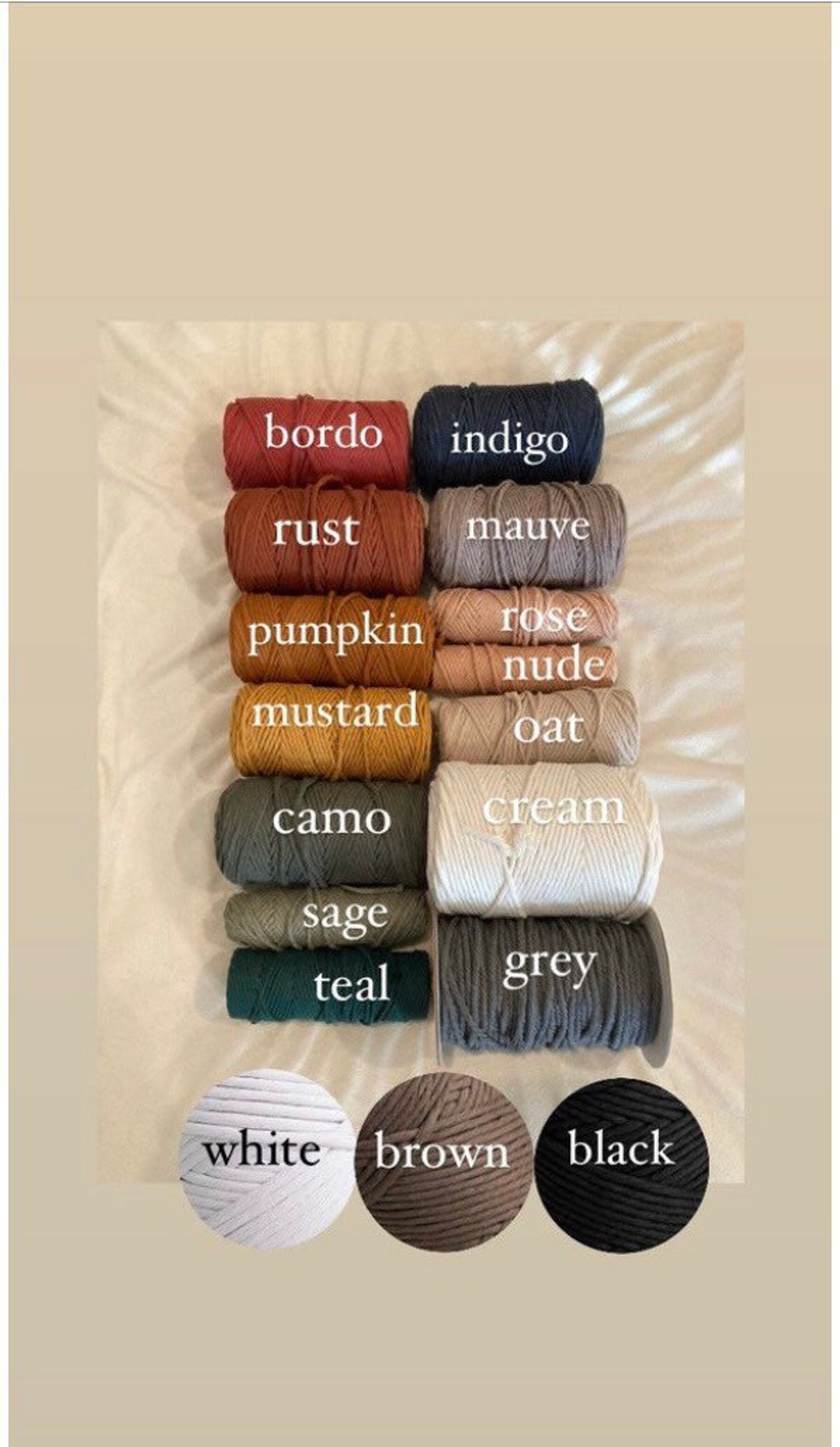 Macrame Cord Colors - Etsy