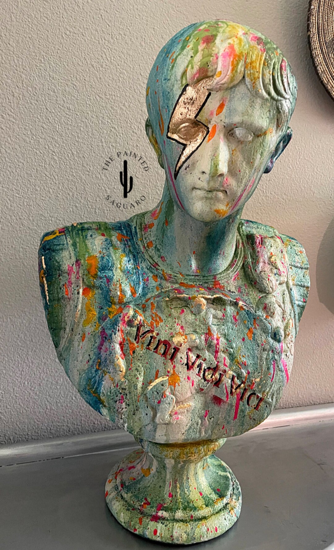Pop Art Painted Caesar Lifesize Bust Statue - Etsy