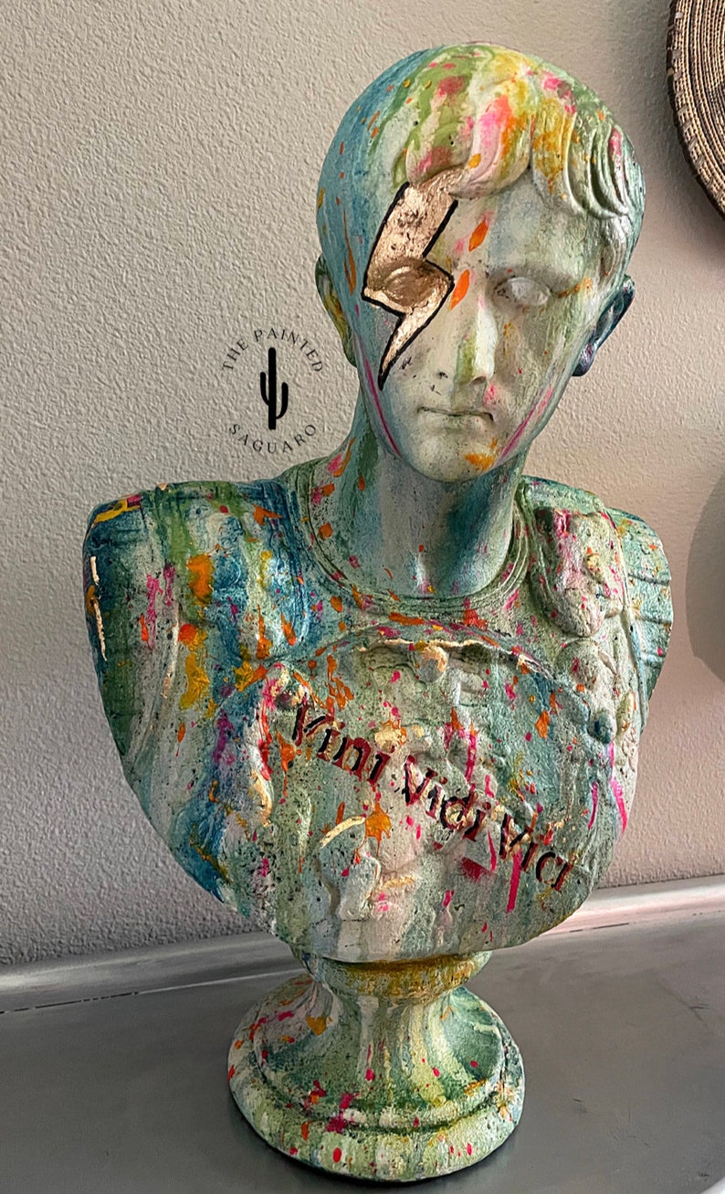 Pop Art Painted Caesar Lifesize Bust Statue - Etsy