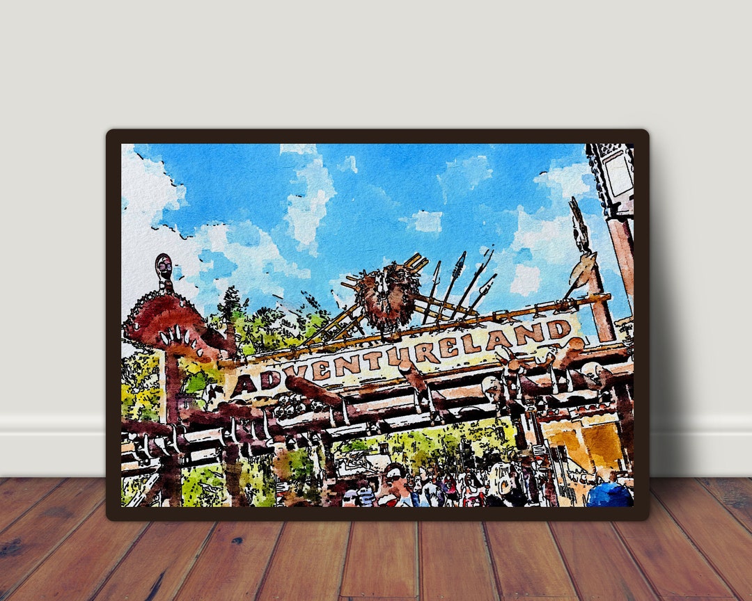 Adventureland Entry Sign Watercolour Print - Digital Download for Home ...