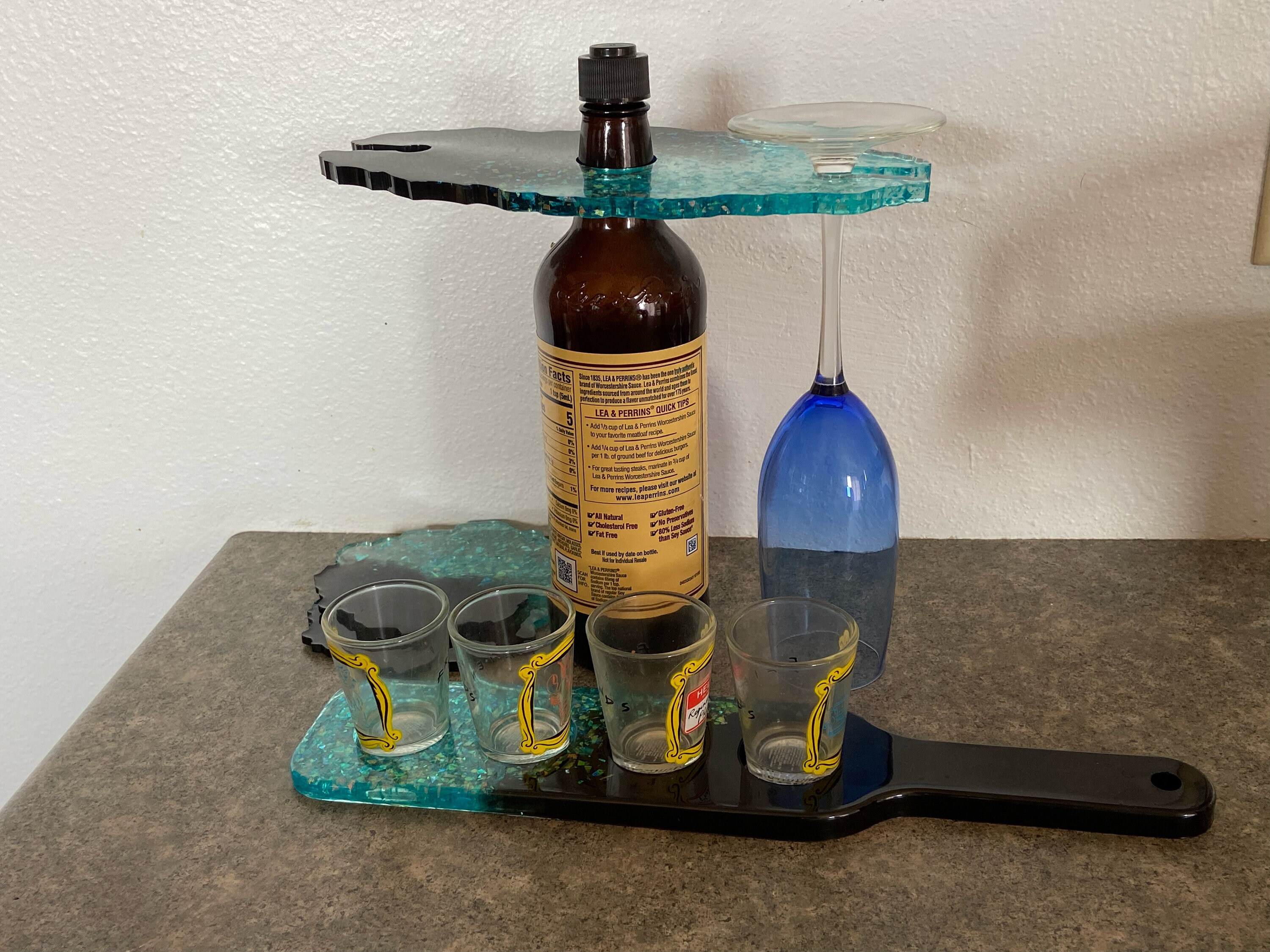 Wine Caddy, Shot Glass Flight Paddle, Coaster Set - Etsy