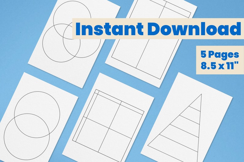 5 Pack Printable Diagrams Diagram Paper Teachers Worksheets - Etsy