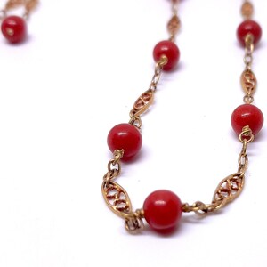 Unique Red Coral Gold Chain French Gold Chain Beautiful Gold - Etsy