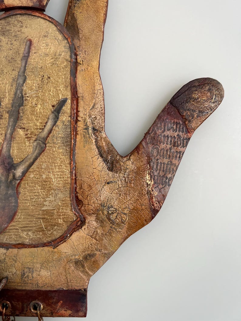 Contemporary Shrine, Reliquary, Hand Shape, Small Original, Mixed Media ...