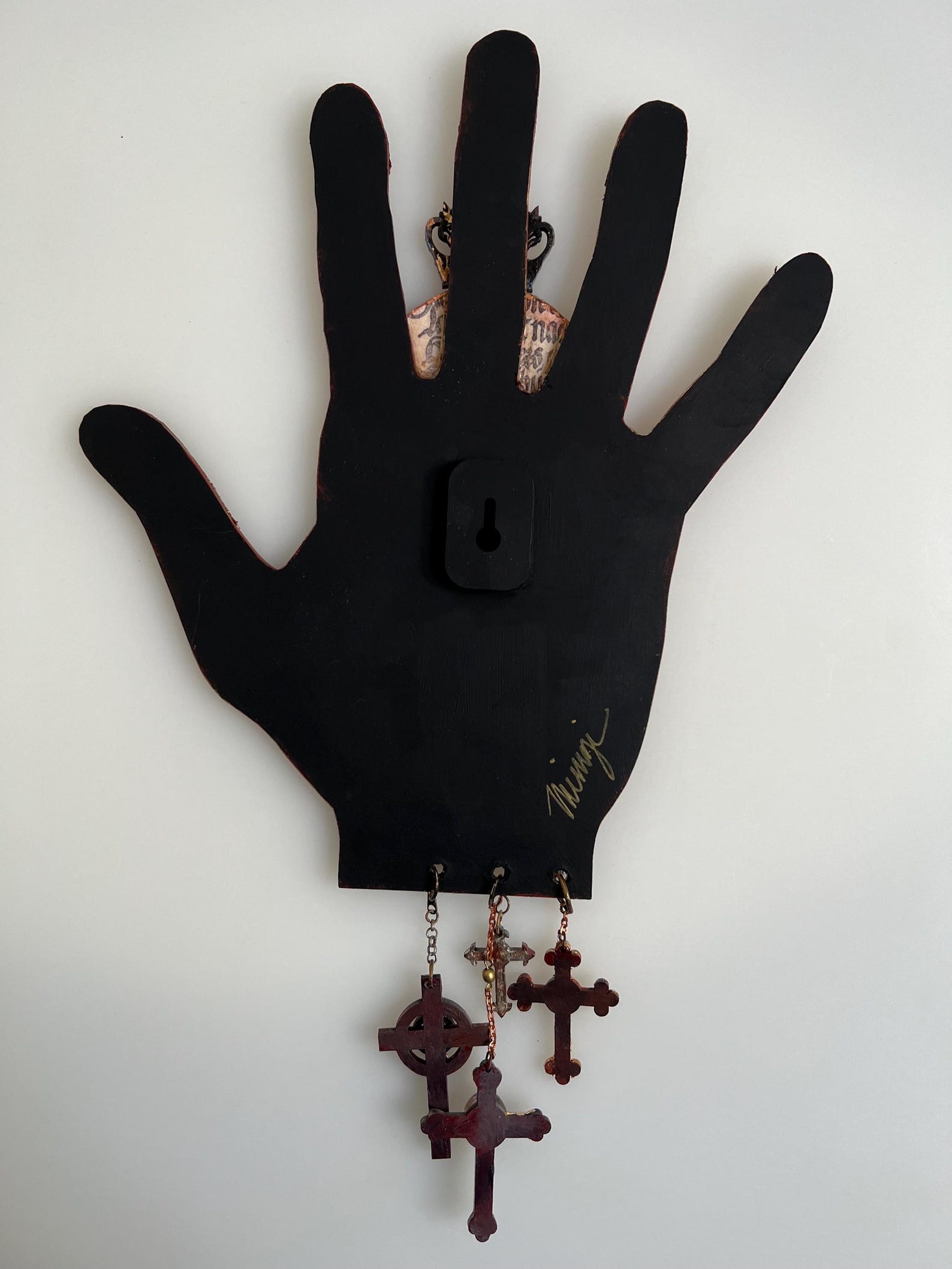 Contemporary Shrine, Reliquary, Hand Shape, Small Original, Mixed Media ...