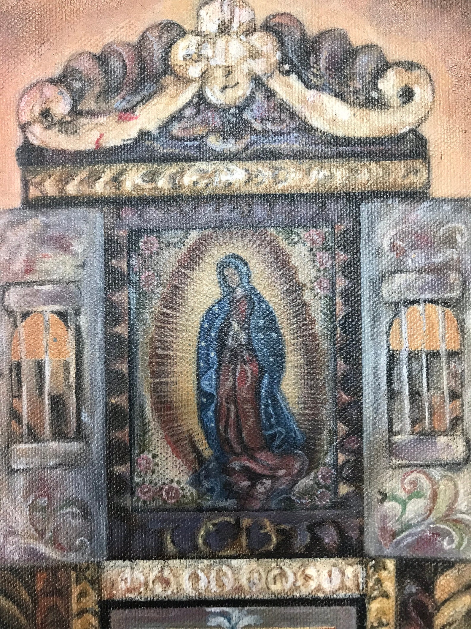 Retablo, Original Contemporary Art, Small Mixed Media Canvas, Folk Art ...