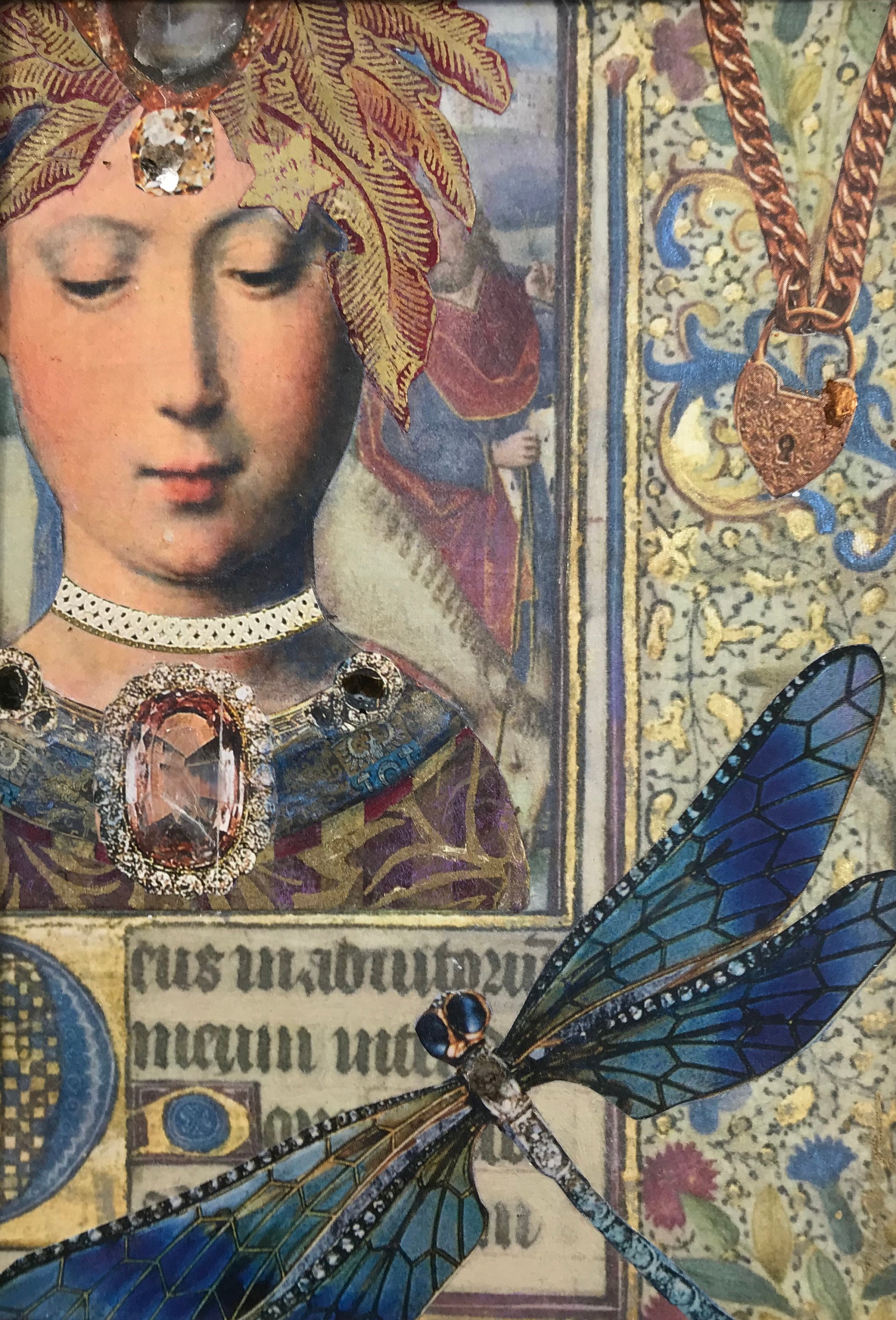Woman With Dragonfly, Medieval Art, Art Nouveau Jewelry Woman With Dragonfly, Medieval Art, Art Nouveau Jewelry