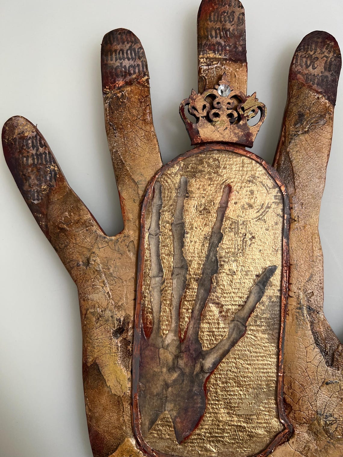 Contemporary Shrine, Reliquary, Hand Shape, Small Original, Mixed Media ...