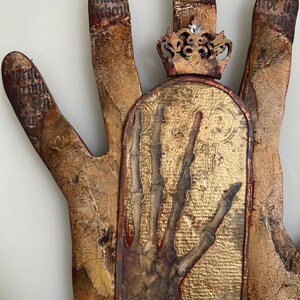 Contemporary Shrine, Reliquary, Hand Shape, Small Original, Mixed Media ...