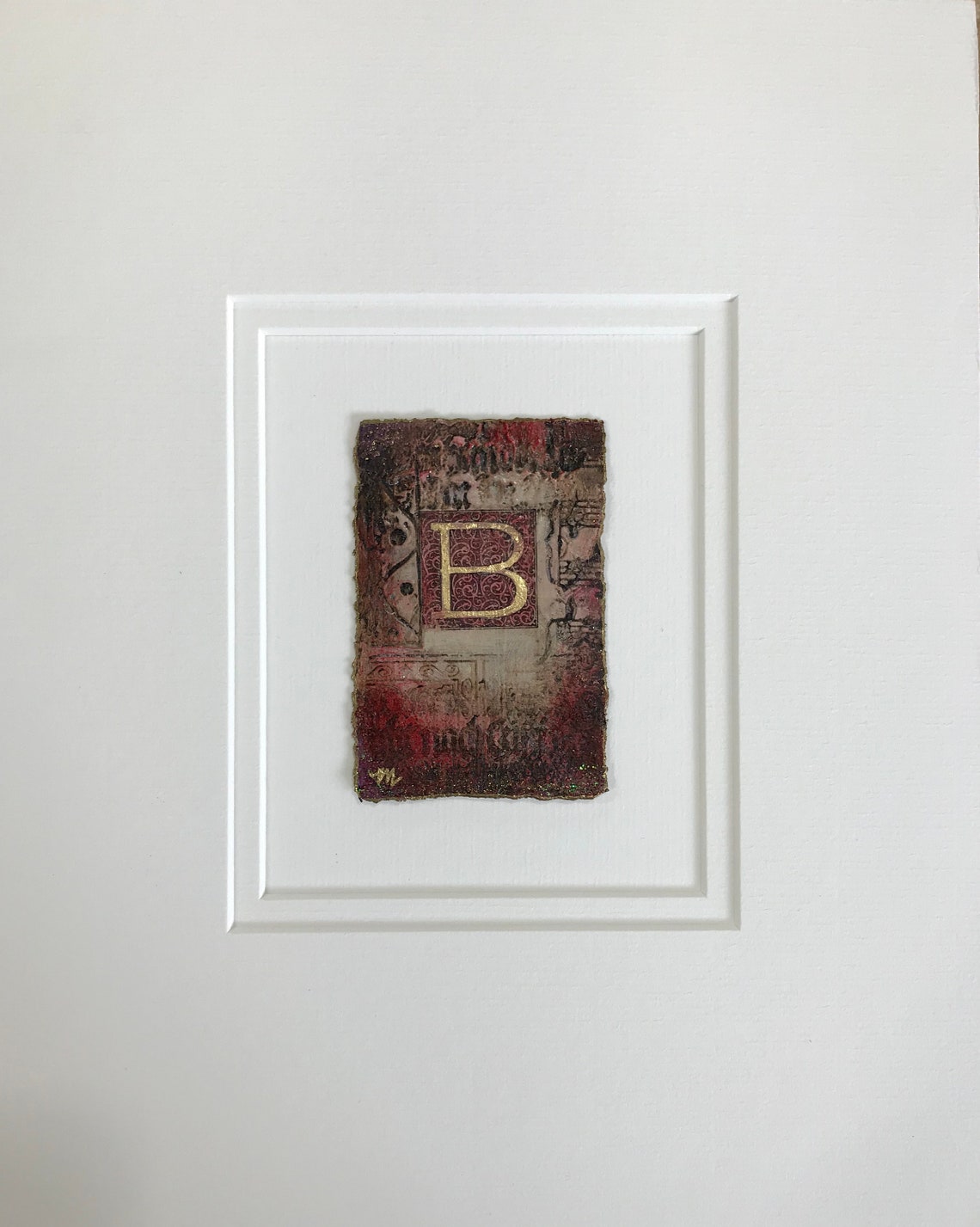 Letter B Painting Small Contemporary Textured Art Original - Etsy