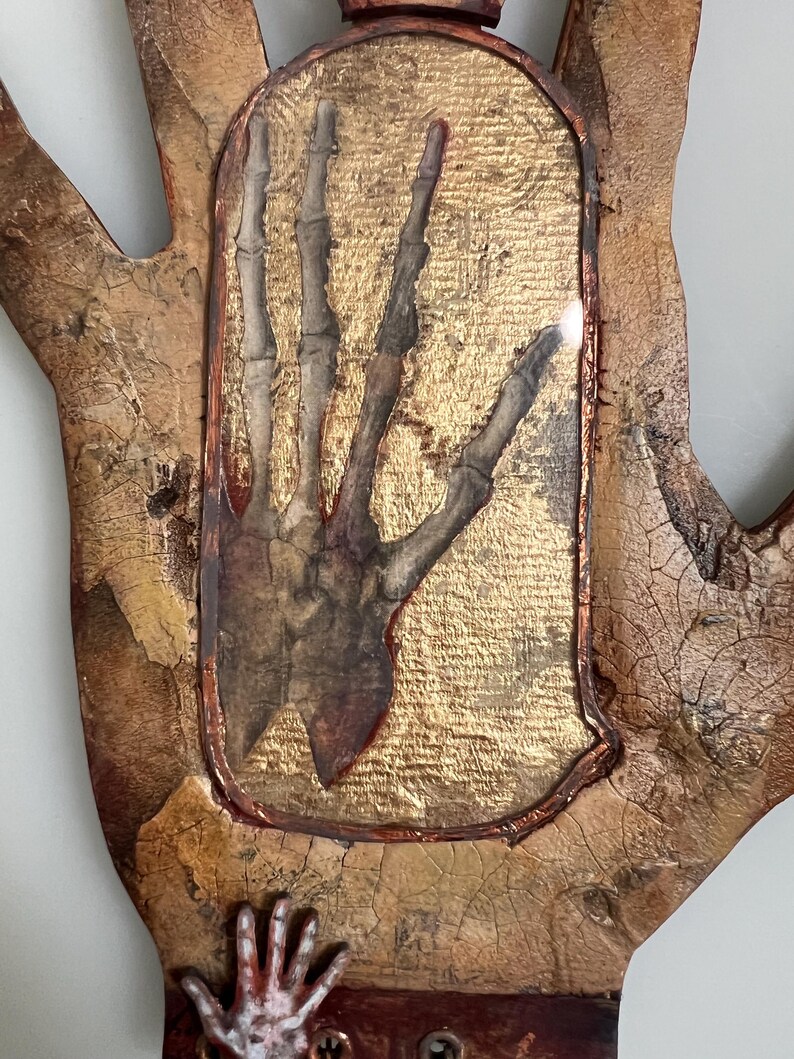 Contemporary Shrine, Reliquary, Hand Shape, Small Original, Mixed Media ...