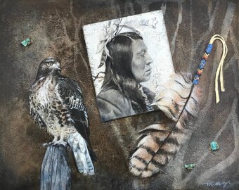 Native American Art Hawk - Etsy