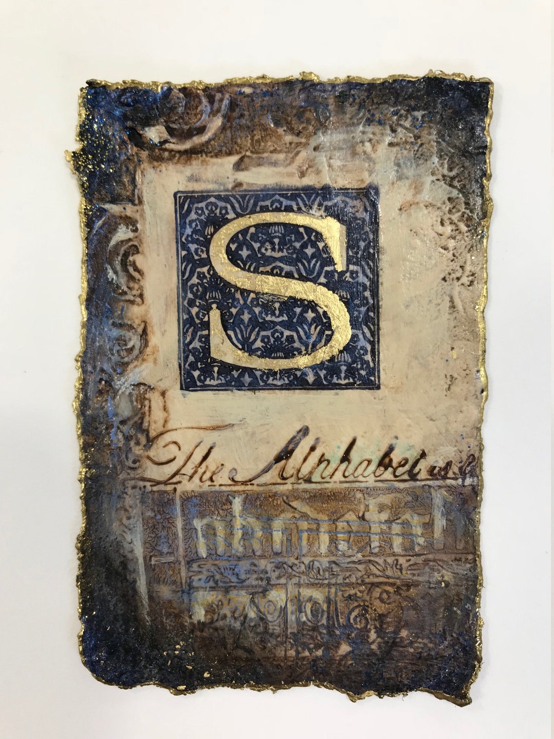 Letter S Painting Small Contemporary Textured Art Original - Etsy