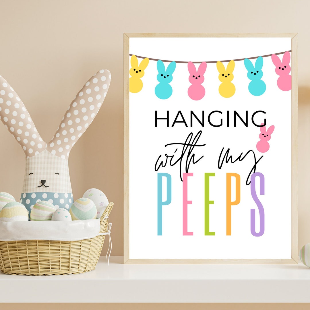 Easter Wall Art | Hanging With My Peeps Wall Art | Easter Wall Art ...