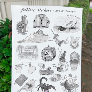 Folklore Sticker Sheet Stickers for Hydroflask Swiftie Stickers ...