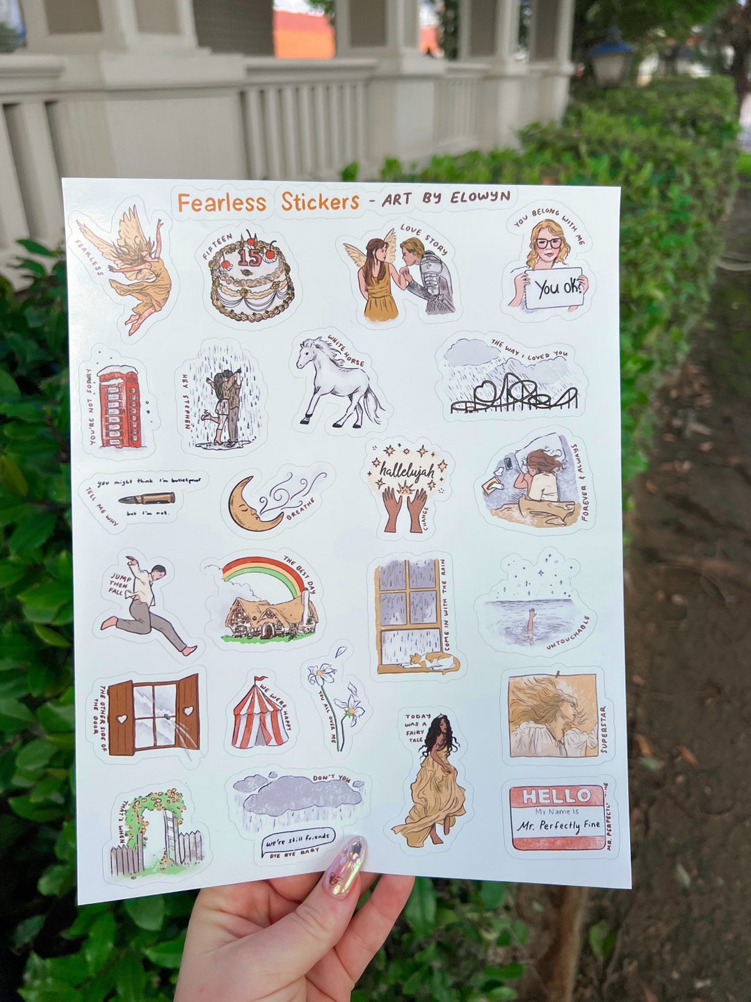 Fearless Sticker Sheet Stickers for Hydroflask Swiftie - Etsy