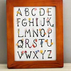 Botanical Letter Alphabet Print Flower Art ABC Print - Etsy