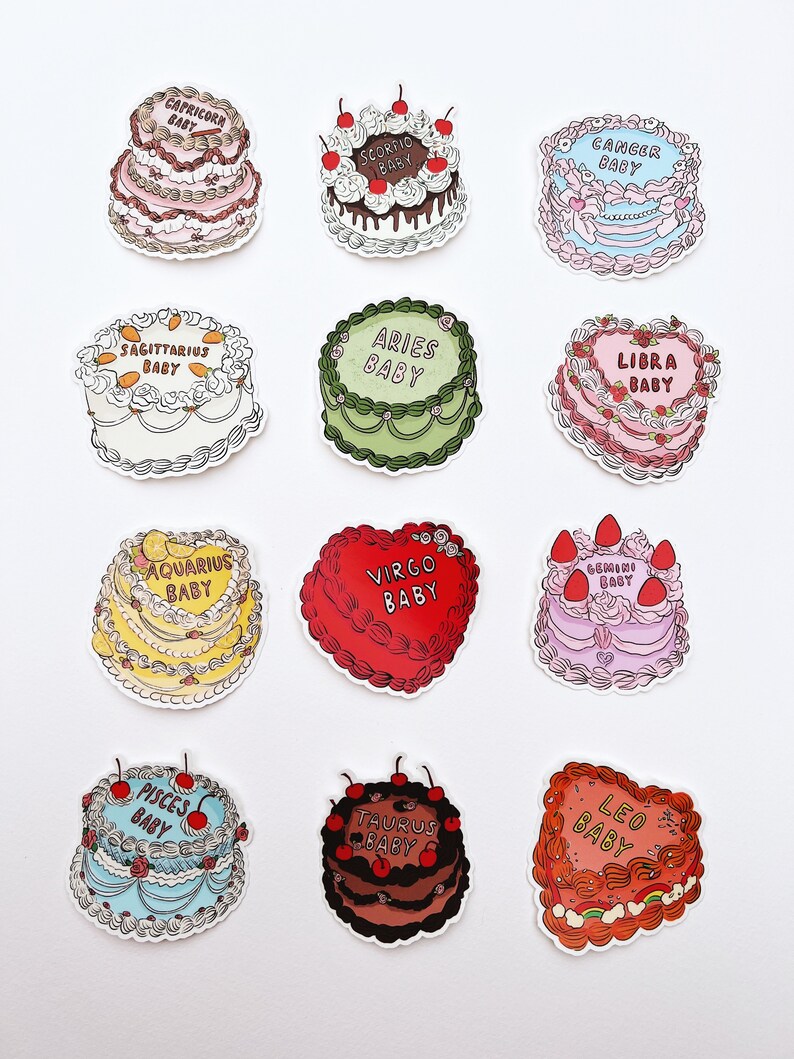 Zodiac Cake Stickers Fancy Cake Stickers Astrology - Etsy Canada