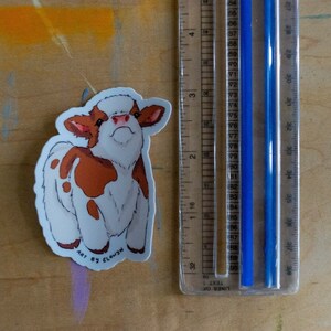 Fuzzy Cow Sticker Cow Sticker Sticker Waterproof Sticker Stickers for ...