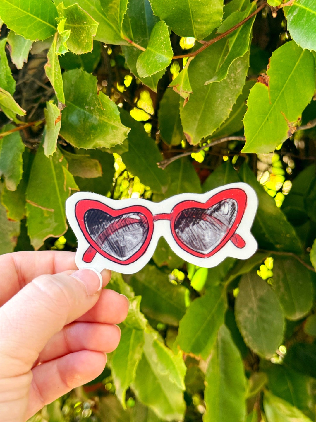 Heart Shaped Sunglasses Sticker Lana Del Rey Sticker Sticker Waterproof ...