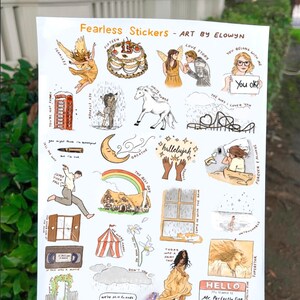 Fearless Sticker Sheet Stickers for Hydroflask Swiftie Stickers ...