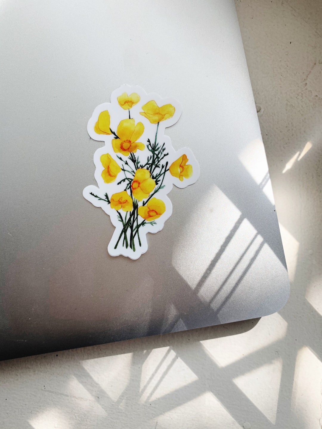 Poppy Sticker Flower Sticker Botanical Sticker Waterproof Stickers ...