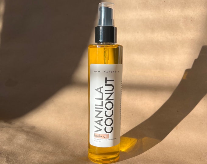 Body Oil Vanilla Coconut, Massage Oil, Dry Skin Oil, Demi Naturals - Etsy