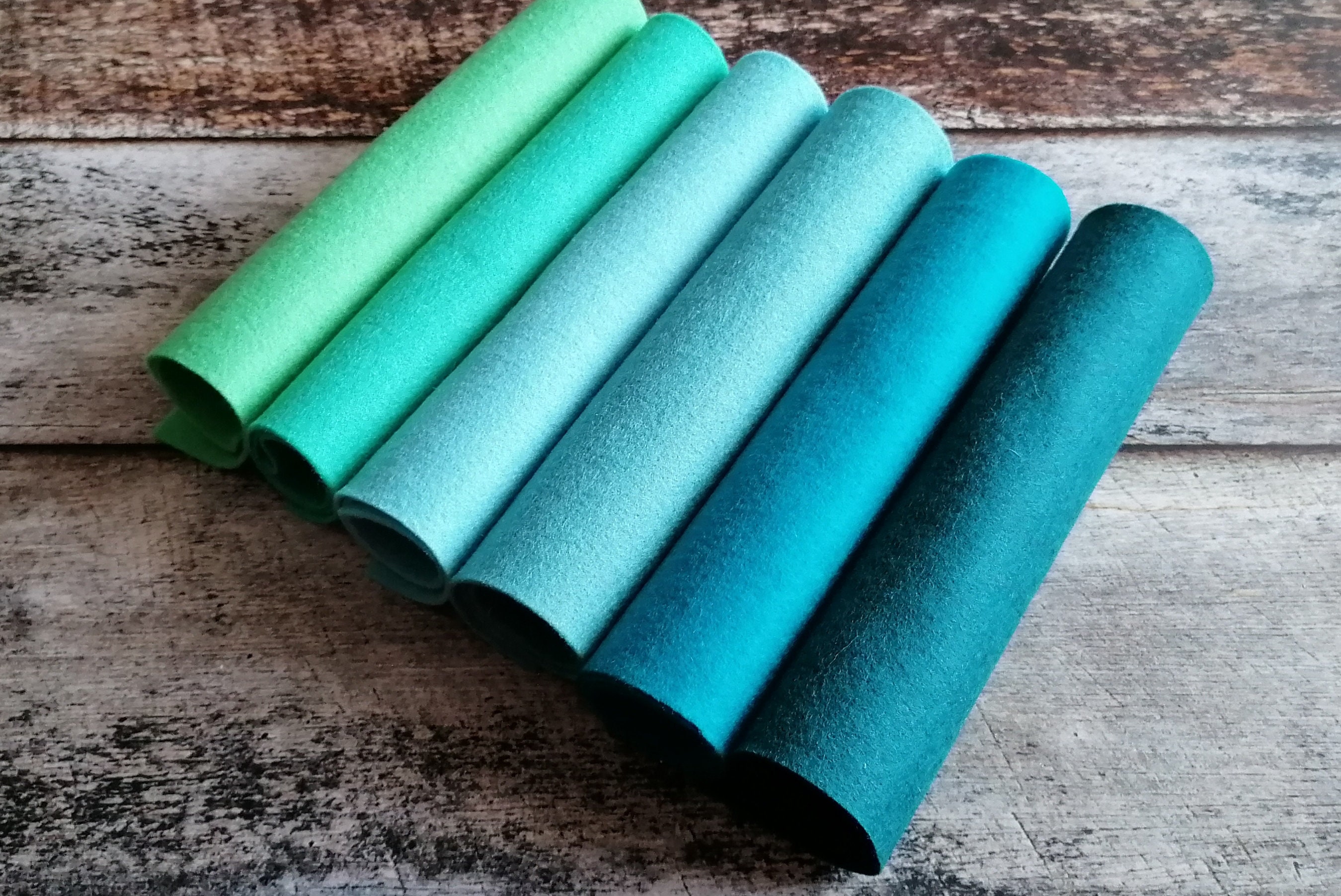 Aqua Sea Blue 100% Wool Felt Sheets, European Pure Wool Felt Bundles ...