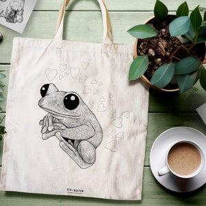 Frog Tote Bag | Customisable Froggy Canvas Bag | Eco Friendly Gift ...