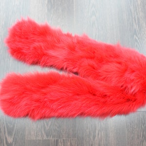 Fur Fox Scarf Red Color Soft and Warm Accessory for Womens, Neck Warmer ...