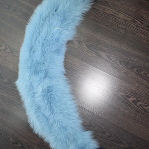 Fur Fox Large Collar, Blue Color, Fluffy and Warm, Luxury Womens Mens ...